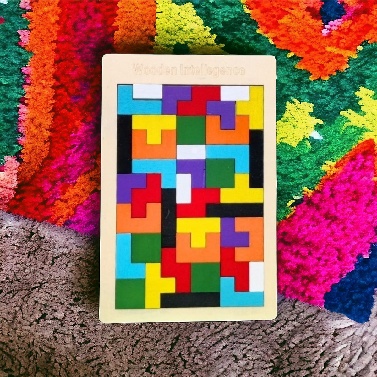 Wooden Russian Tetris Puzzle Board – Channapatna Toys
