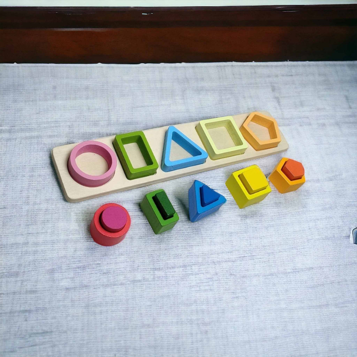 Geometric Shape Matching 5 Column Blocks – Channapatna Toys