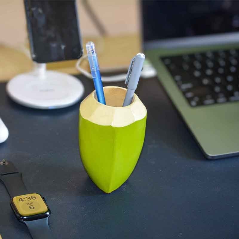Coconut Pen holder - Desk Organizer by Channapatna toys - corporate ...