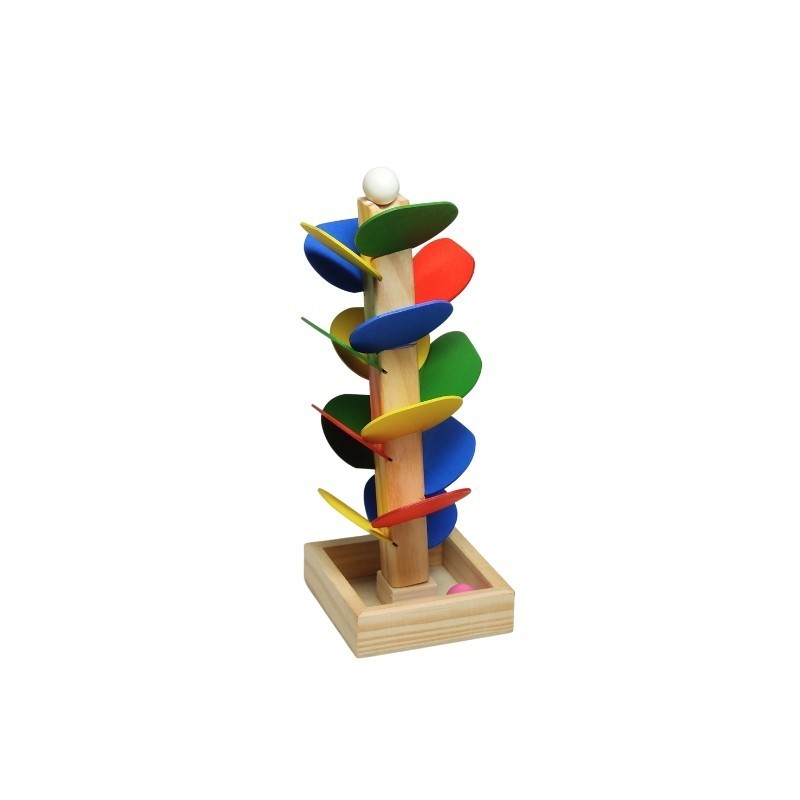 Wooden Tree Blocks Marble Ball Run Track Game – Channapatna Toys